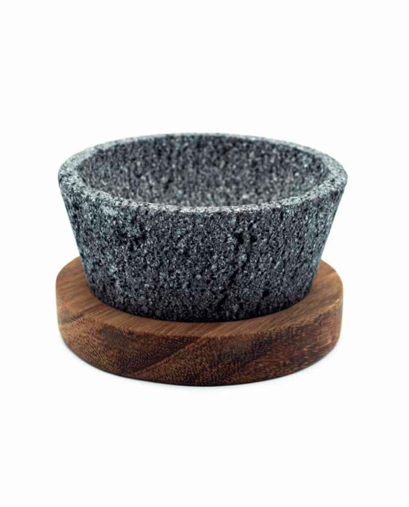 Mortero Grande Conico en Base Redonda Madera Parota - Mansión Folclor